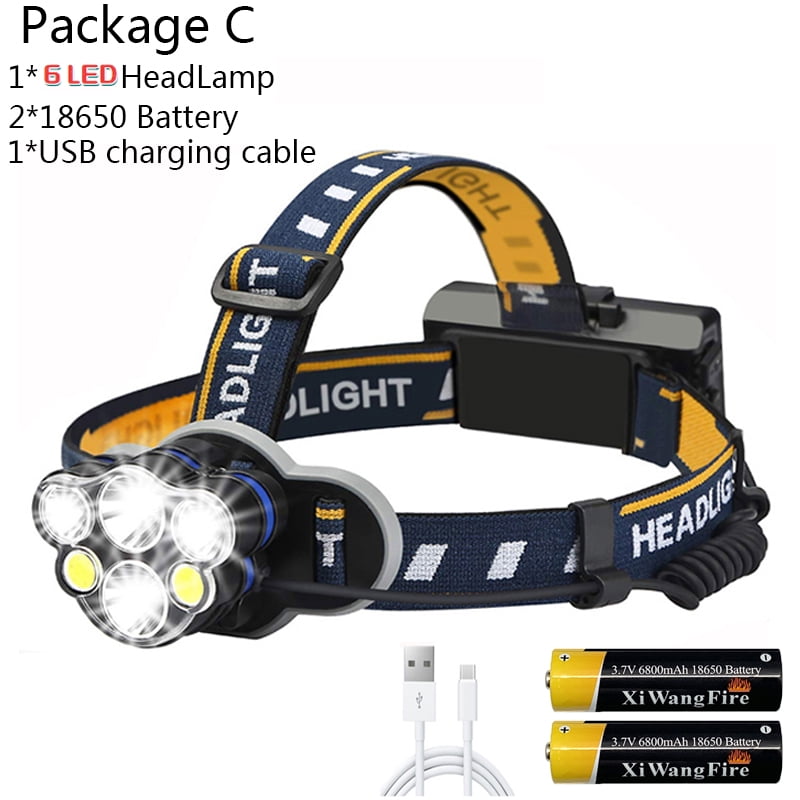 8 Led T6 Rechargeable Headlamp 5000 Lumens Portable Super Bright ...