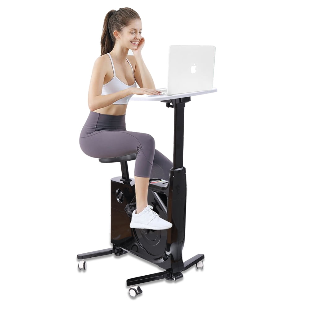 8-Level Magnetic Resistance Exercise Bike Desk, Office Desk Workstation ...