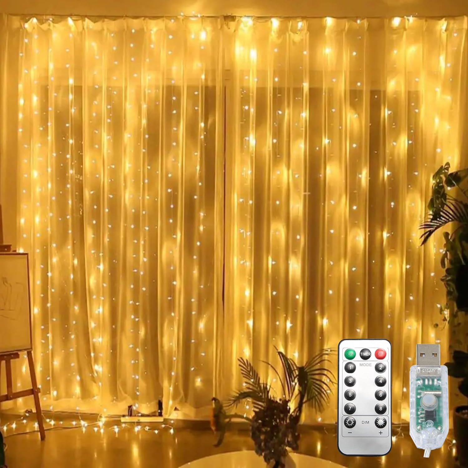 BrightSide LED Cascading Curtain Vine Indoor Lights, Warm White, 3.5ft ...