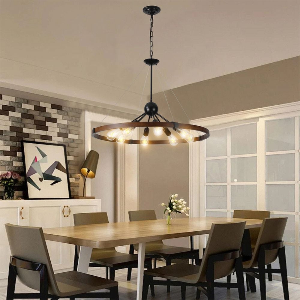 8-Light Retro Farmhouse Chandelier For Kitchen, Living room, Dining ...