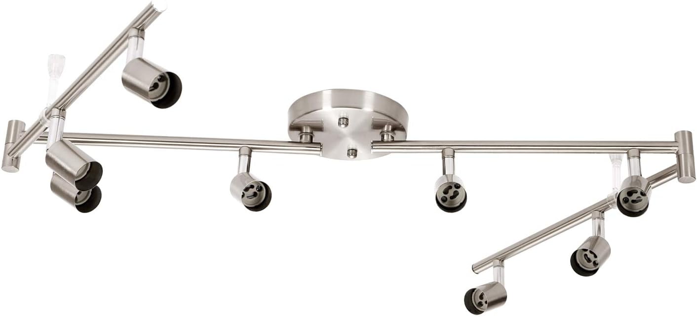 8 Light Track Lighting Kit, Multi-Directional Ceiling Accent Spot ...