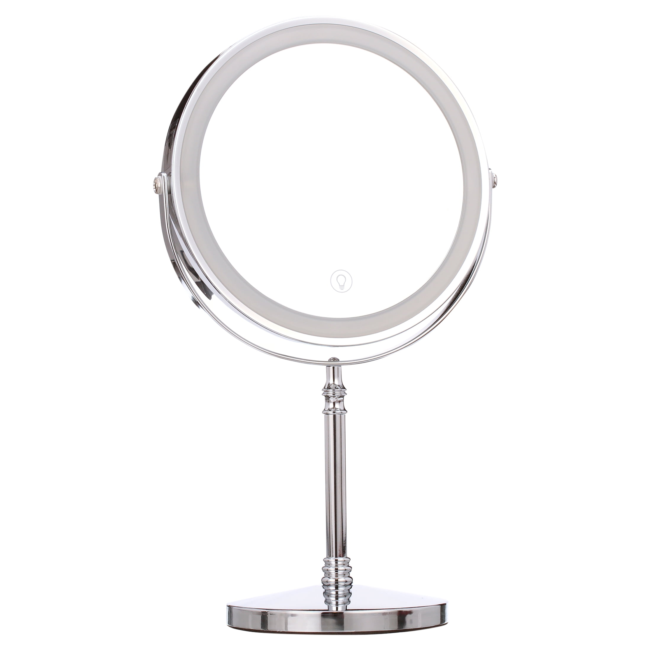 "LED Bright 8"" Cosmetic Vanity Mirror, 10X Magnification, Double-Sided ...