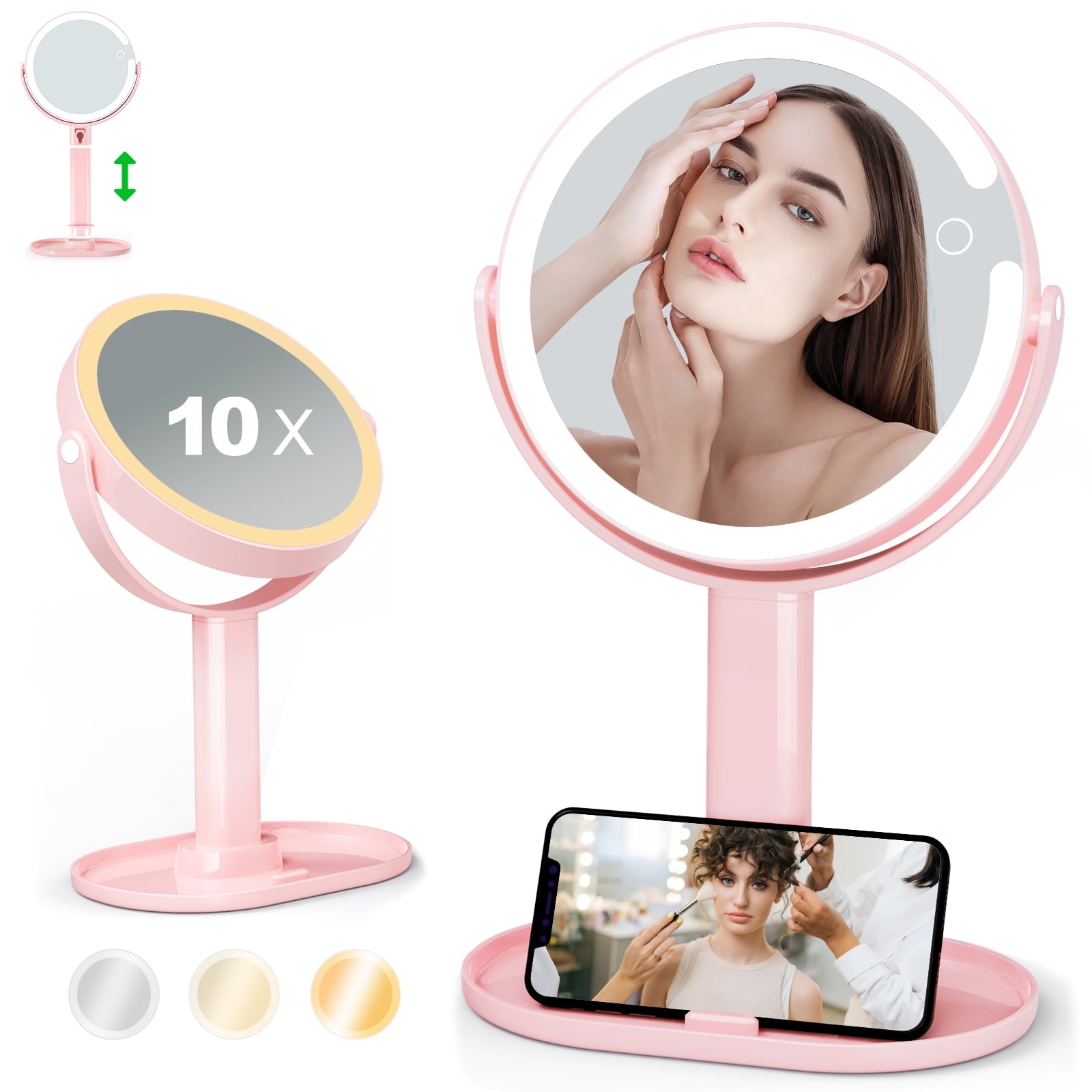 8 Lighted Makeup Mirror With Magnification 1x 10x Magnifying Mirror