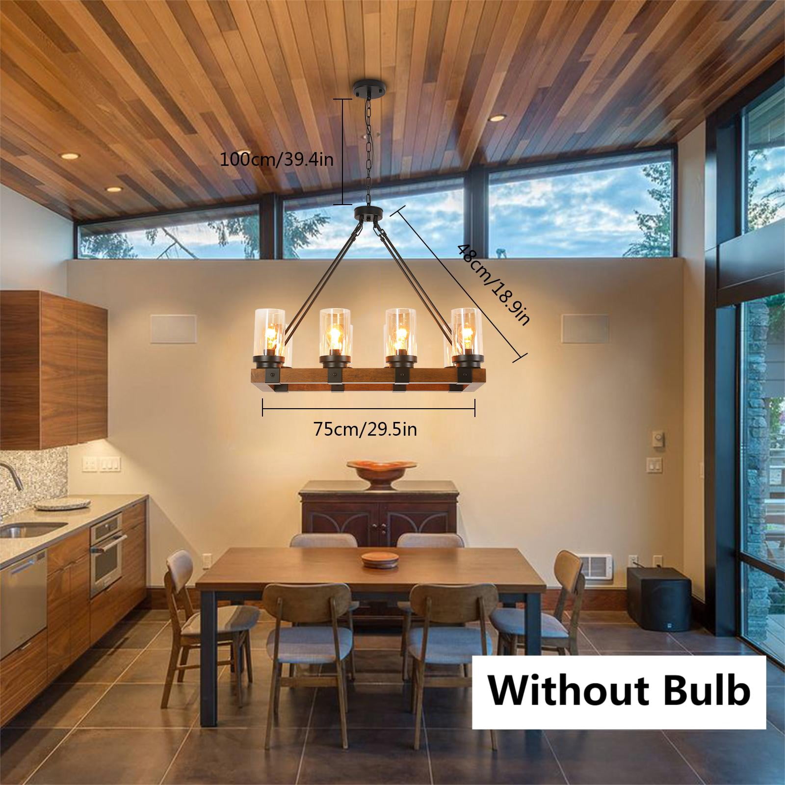 8-Lights Farmhouse Chandelier Ceiling Lighting Fixture Pendant Light ...