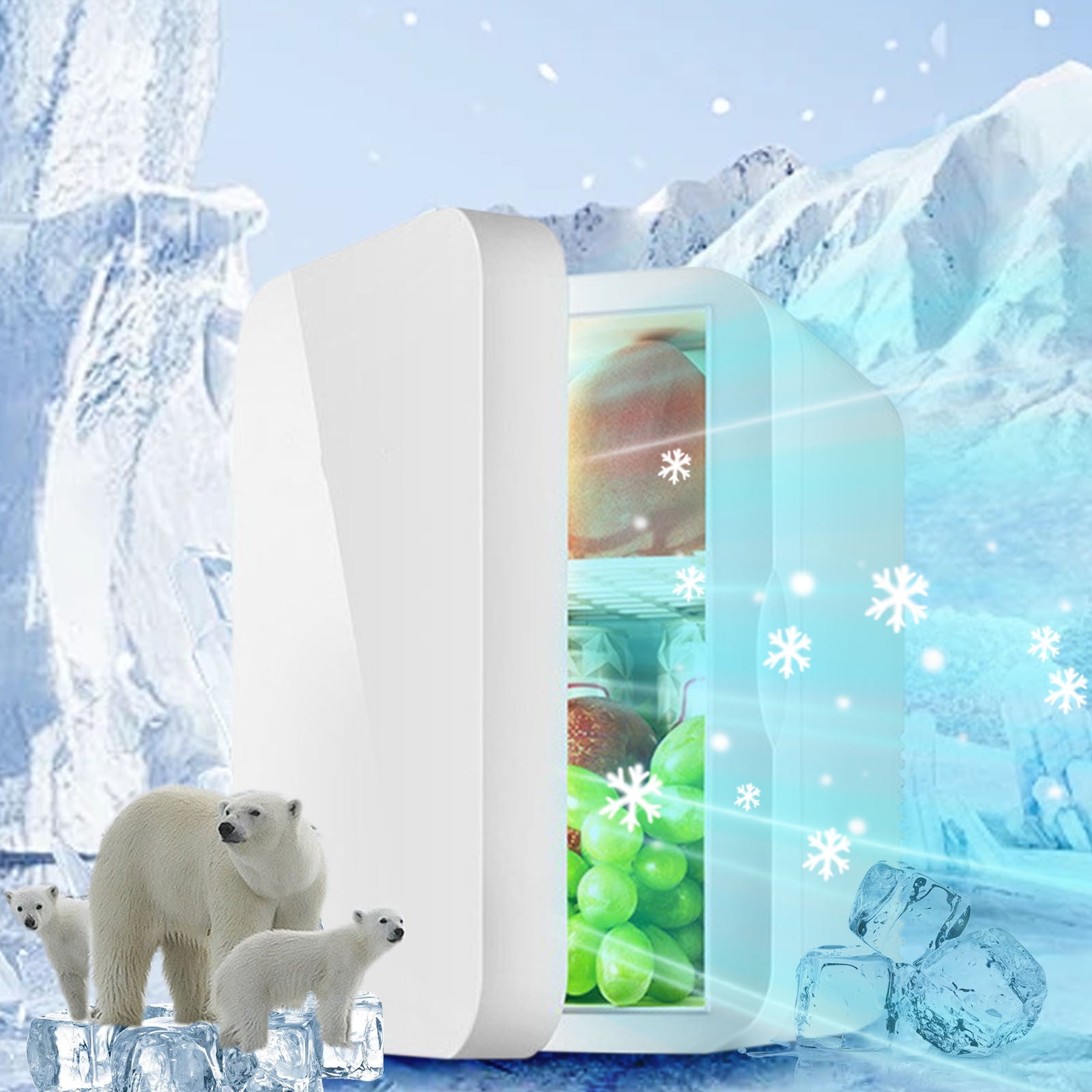 8 Liter Mini Fridge for Bedroom, Portable 12V DC Power Small Mini ...