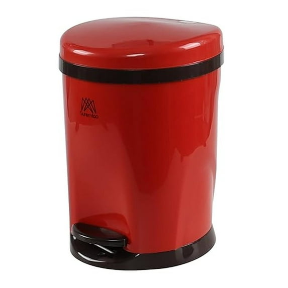 8 Liters/2.1 Gallons Garbage Can with Step Pedal, Small Trash Can (Red ...