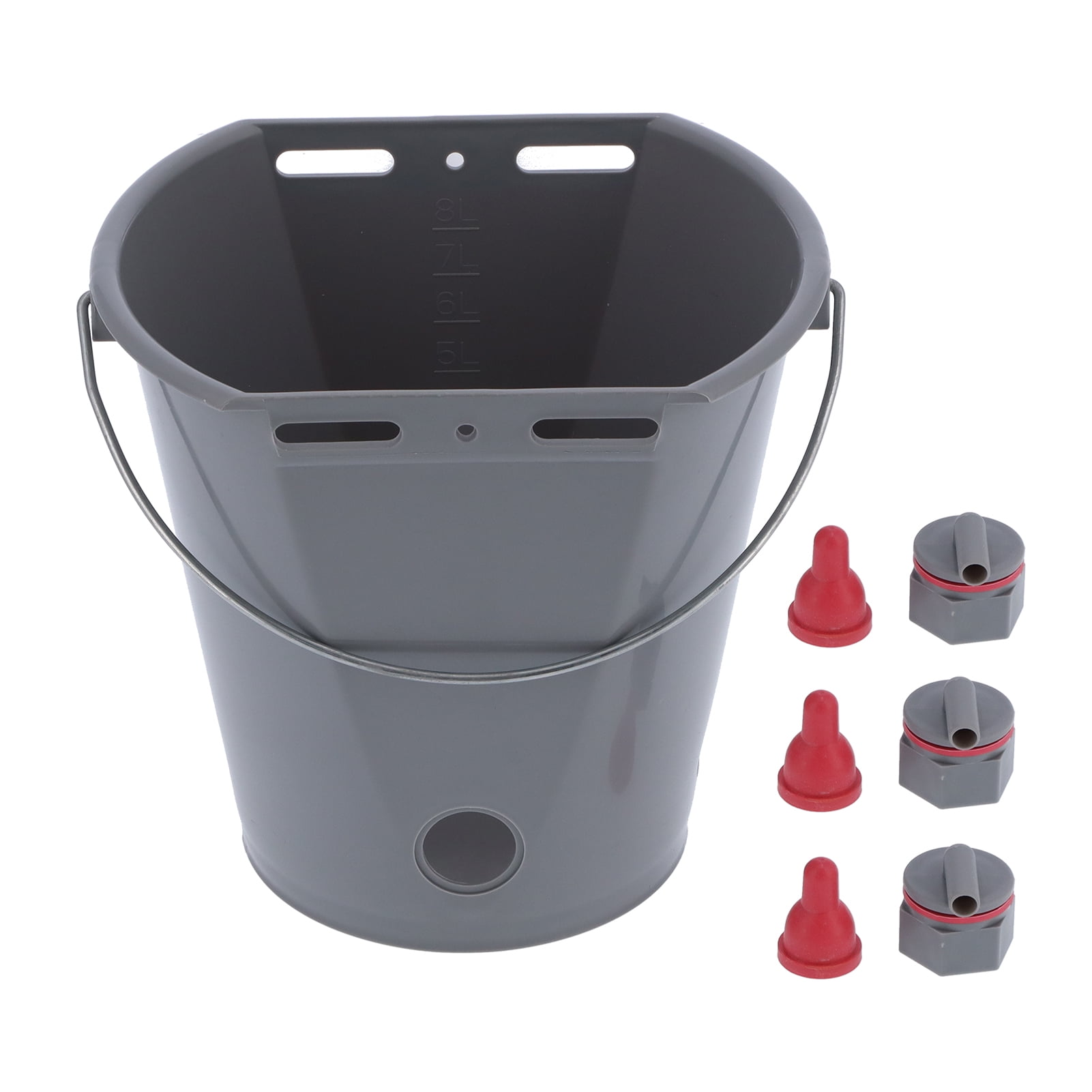 8 Liters Cow Feeding Bucket With Check Valve Plastic Feeding Bucket ...