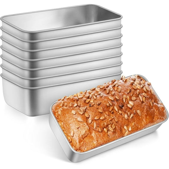 8 Loaf Pans for Baking Bread, 9IN x 5IN Stainless Loaf Bread Pans Set ...