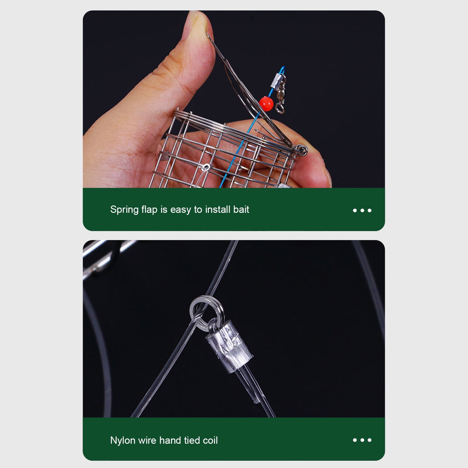 8,Loop Cylindrical Crab Trap, Stainless Steel Mesh, Prevents Escape ...