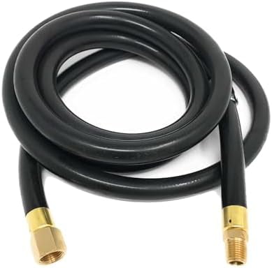 8' Low Pressure Propane Gas Hose Assembly, with 3/8" Female Flare x 1/4" Male NPT Brass Fittings ...