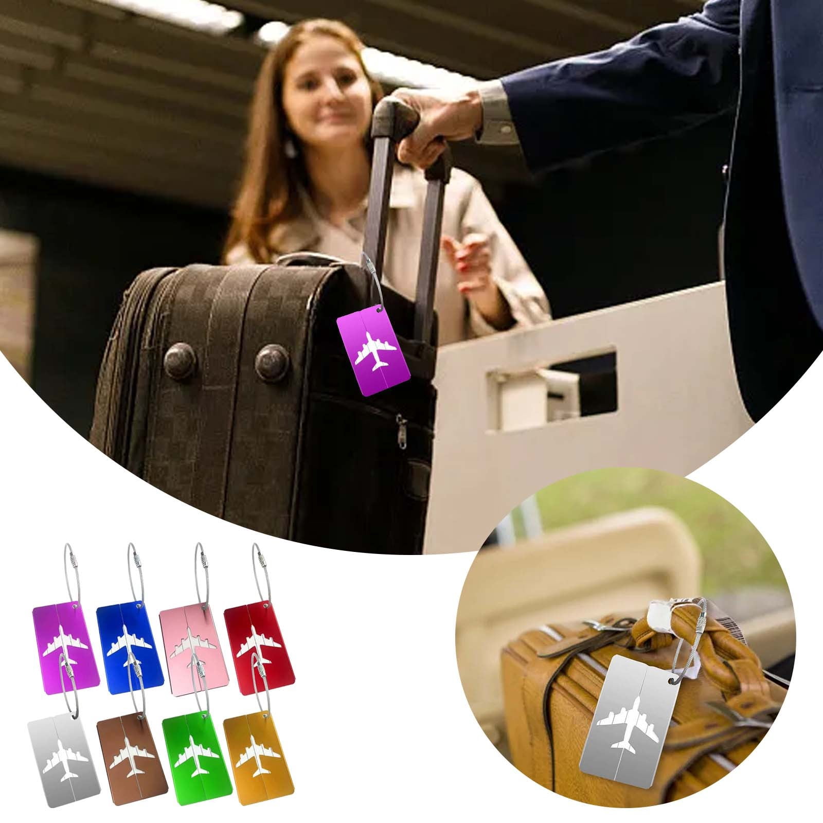 8 Luggage Tags Rich In Colour Aluminium Luggage Tags With Stainless ...