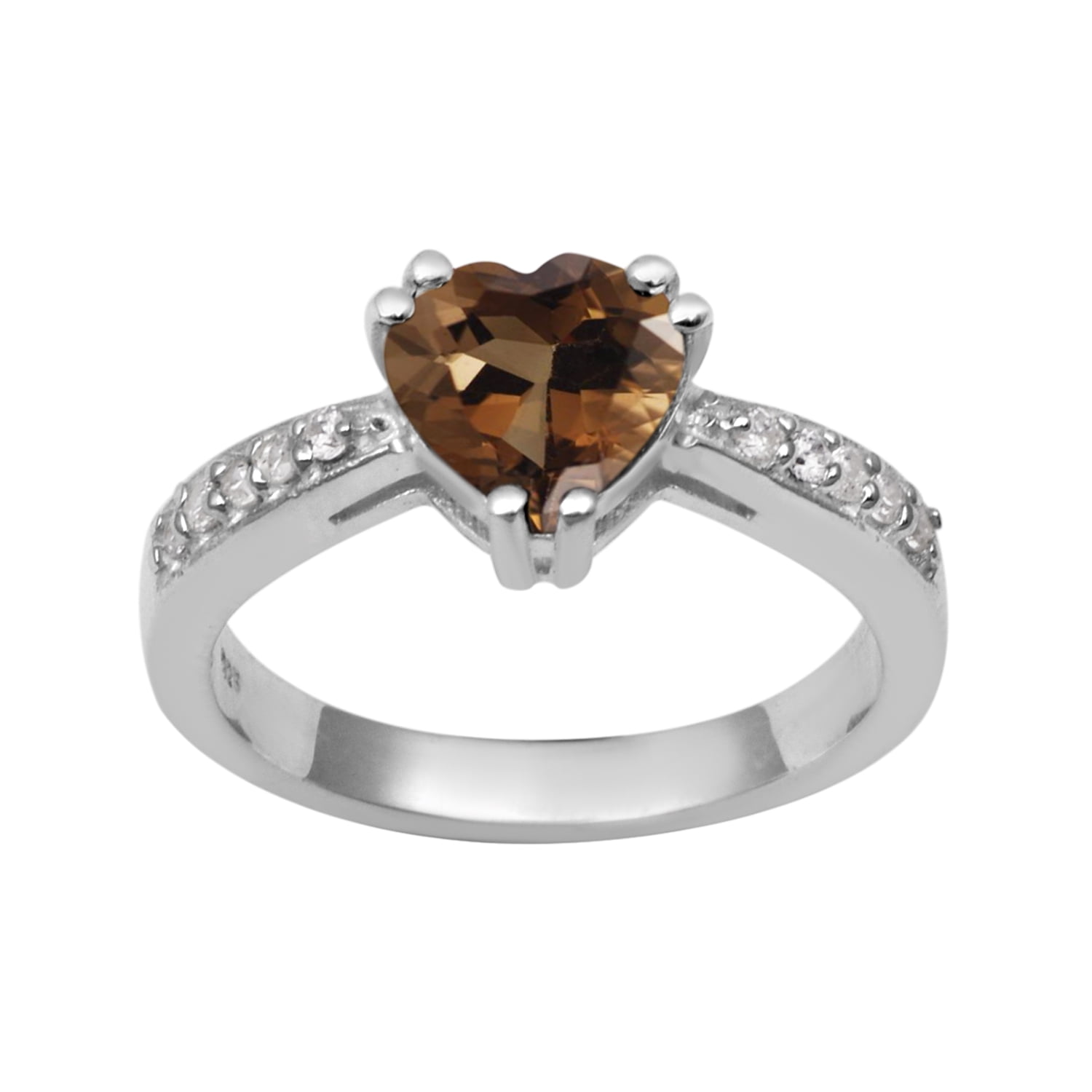 8 MM Smoky Quartz 925 Sterling Silver Solitaire Women Valentines Day ...