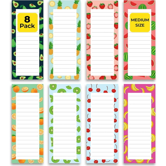 8 Magnetic Notepads - Notepads for Shopping Lists, Grocery Lists, To Do ...