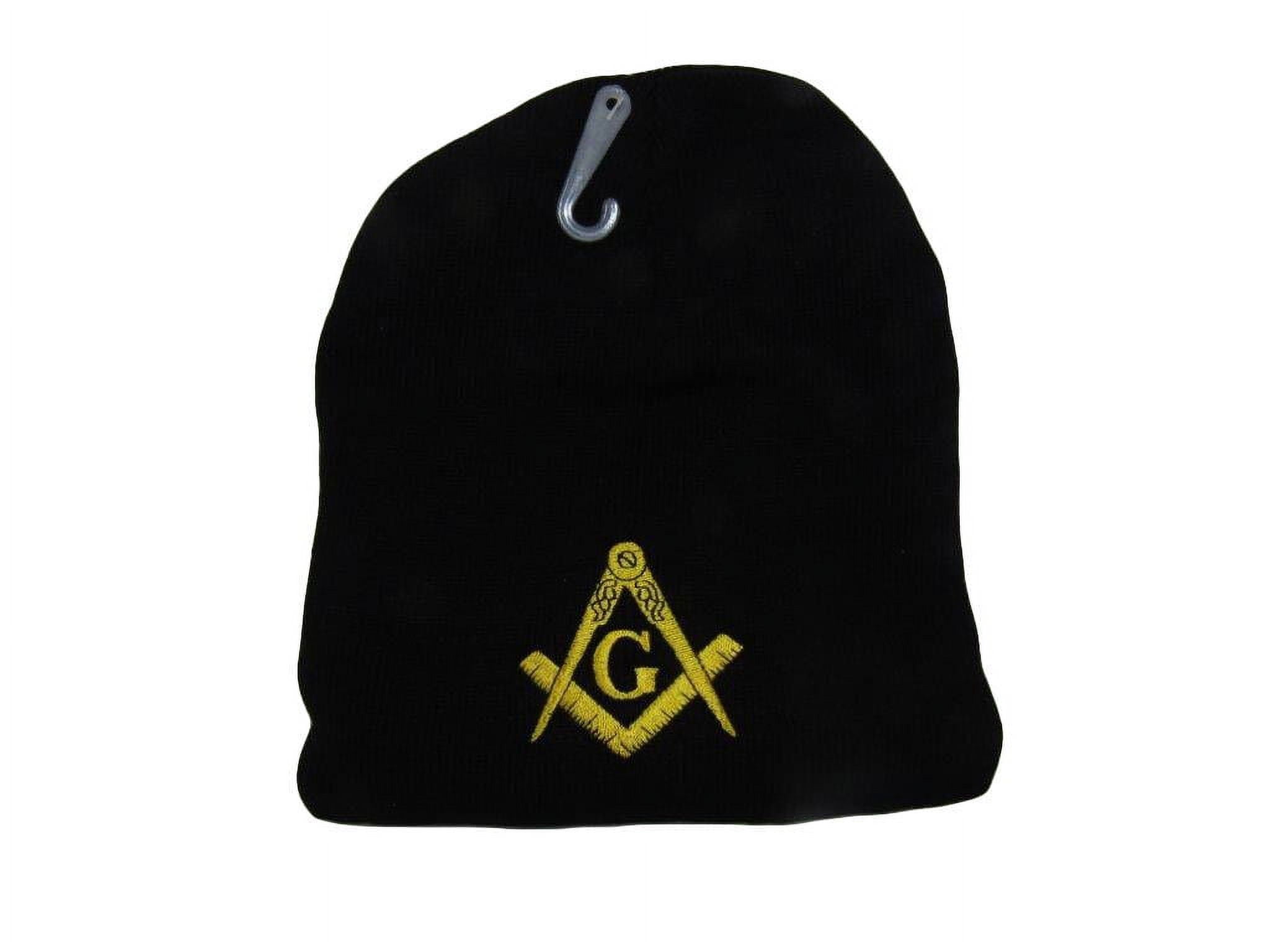 8" Mason Masonic Lodge Letters Black Embroidered Beanie Skull Cap Hat ...