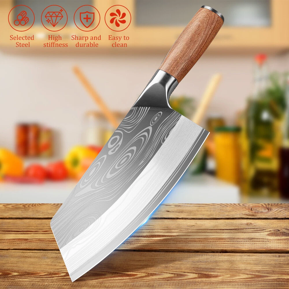 8" Meat Cleaver Chef'S Knife Hand Forged Heavy Duty Butcher Knife ...