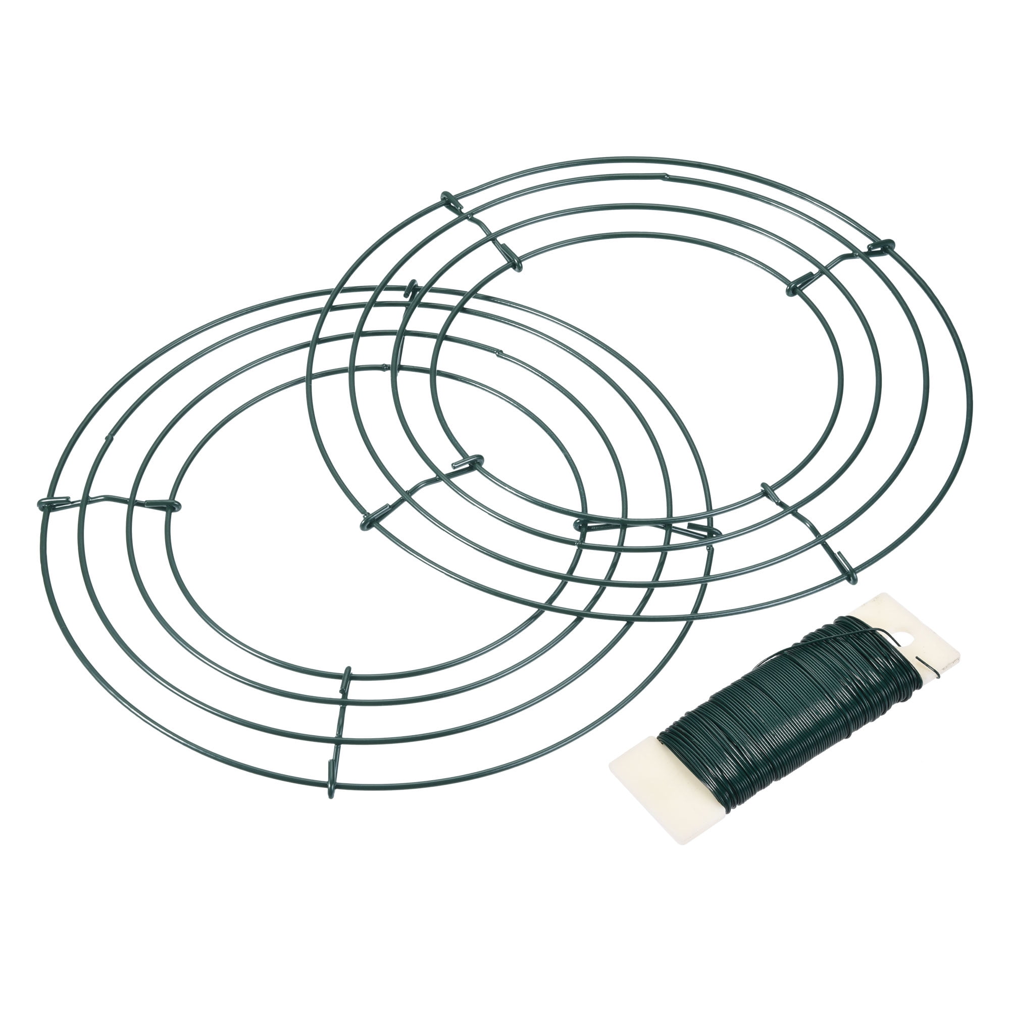 8" Metal Wire Wreath Frame 4 Pack with 1 Roll Flexible Paddle Wire ...