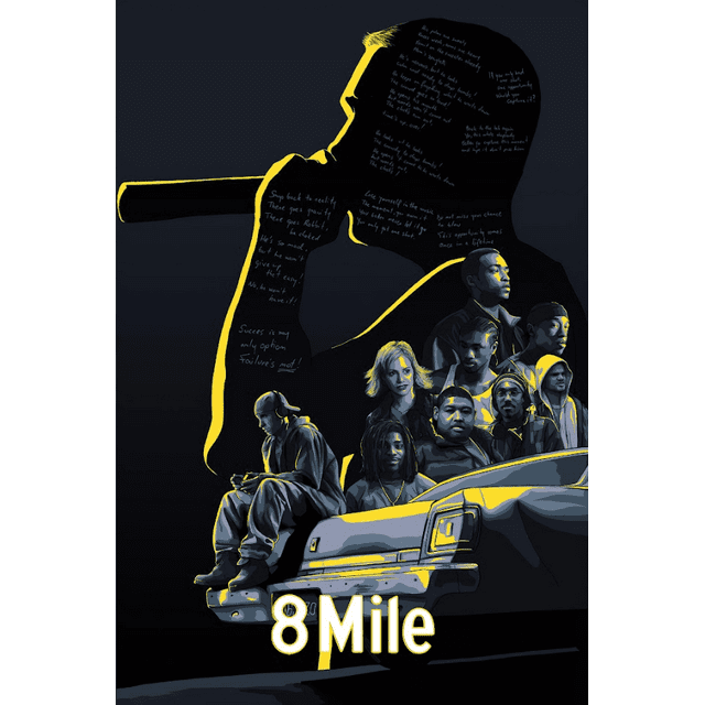 8 Mile 2002 Poster 24x36 - Eminem, Hip-Hop Drama, Rap Battles, Music ...