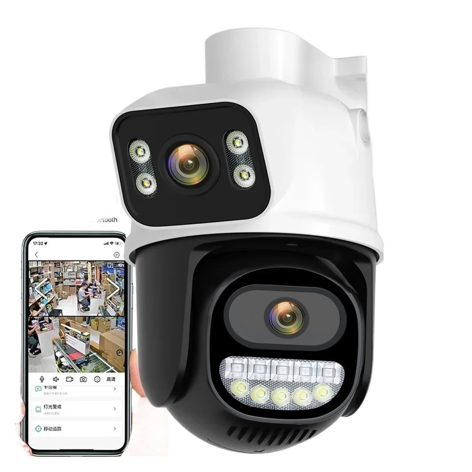 8 Million PTZ Wireless Camera Outdoor Night Vision Dual Screen Body ...