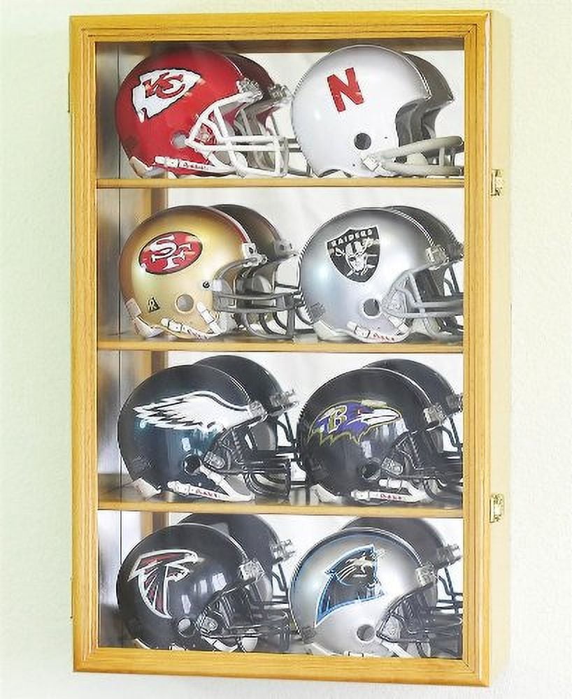 8 Mini Helmet Display Case Cabinet Holder Rack w/UV Protection ...