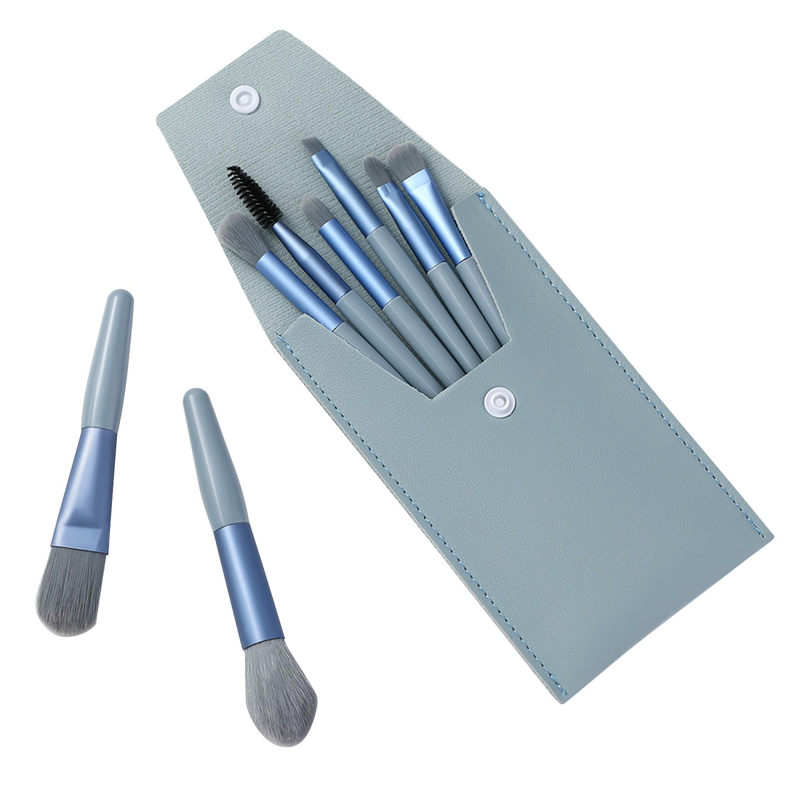 8 Mini Make-up Brush Set Wood Handle Morandi Portable Makeup Brushes ...