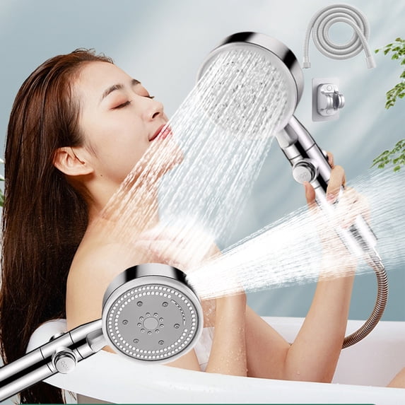 8-Mode High Pressure Handheld Showerhead, 78In Hose and Adjustable ...