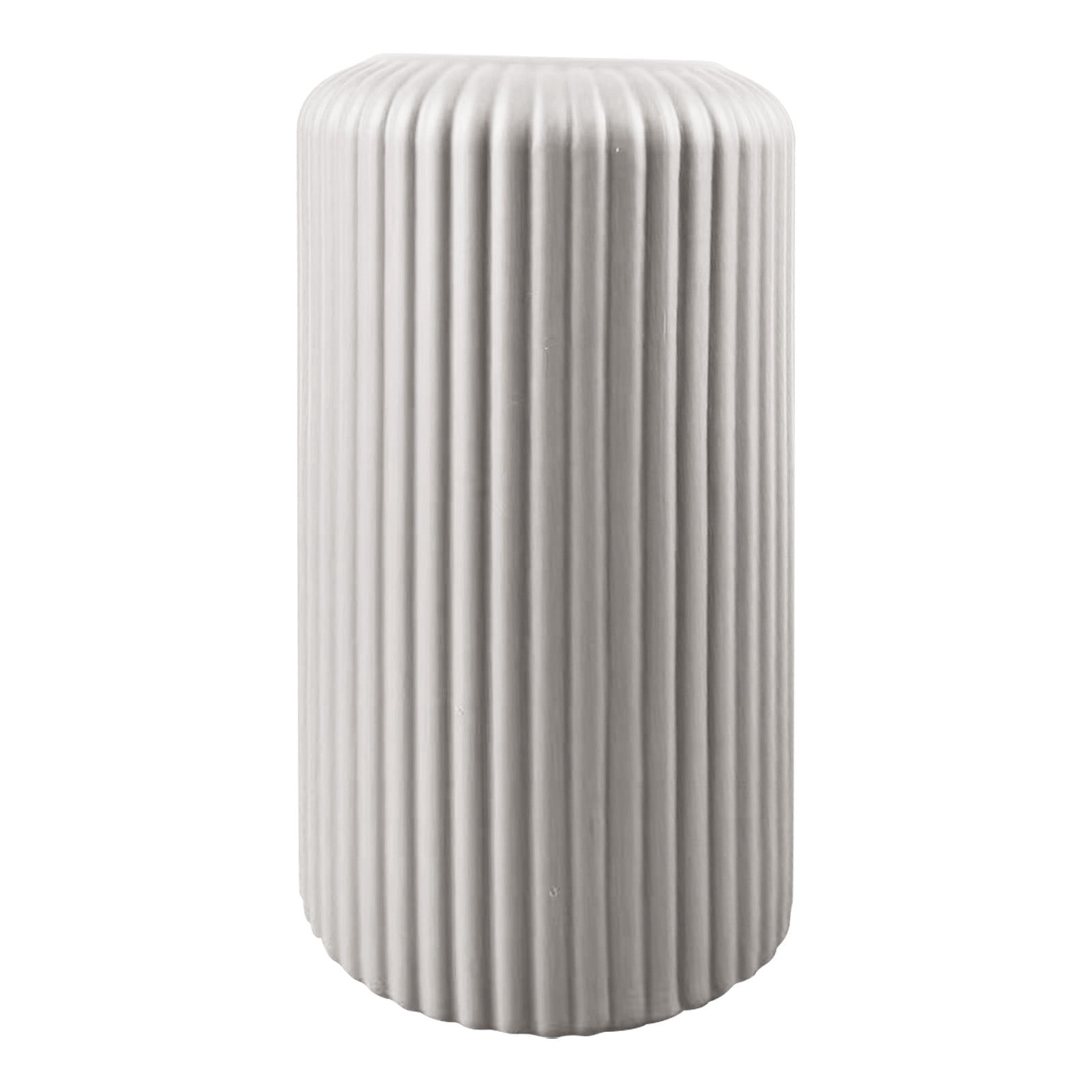 8" Modern ABS Flower Vase - Ribbed Textured Small Decorative Vase for ...