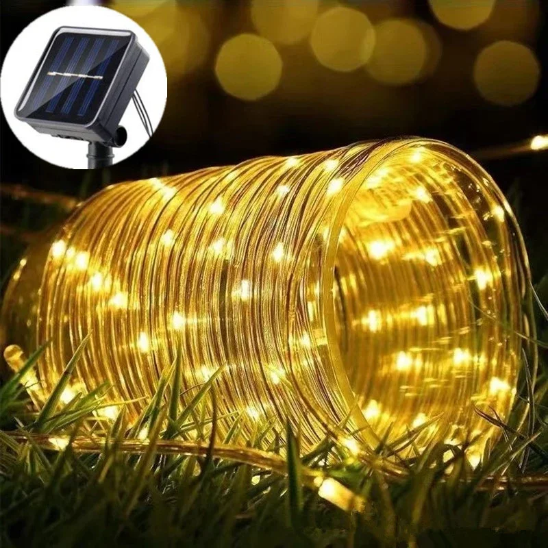 8 Modes Solar Rope Hose Lights LED String Lights for Garden Outdoor ...