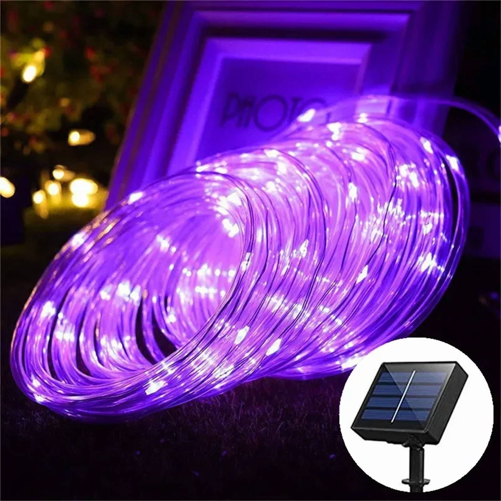 8 Modes Solar Rope Hose Lights LED String Lights for Garden Outdoor ...