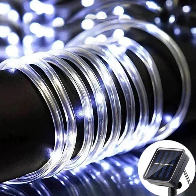 8 Modes Solar Rope Hose Lights LED String Lights for Garden Outdoor ...