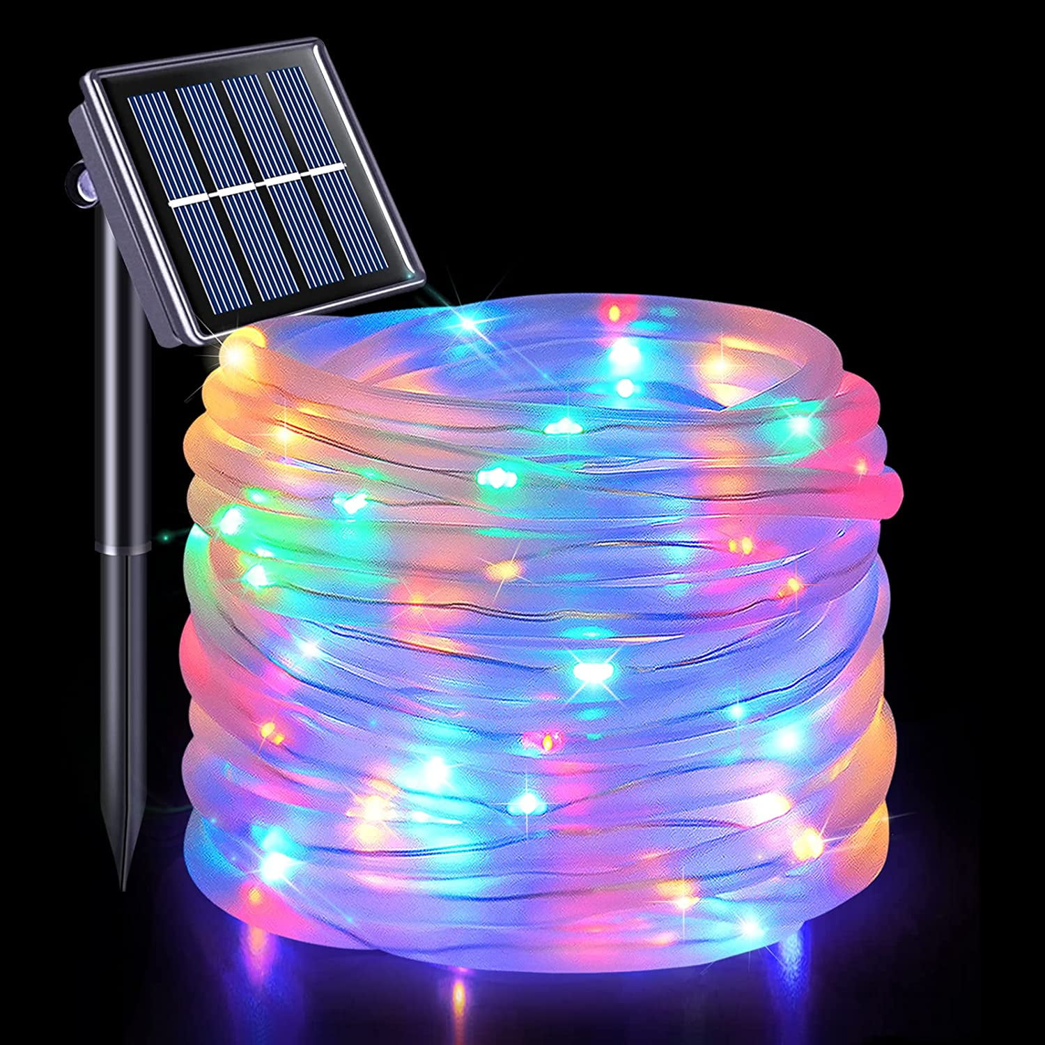 8 Modes Solar Rope Lights Outdoor, 39.4ft 120LED Solar Rope Lights ...