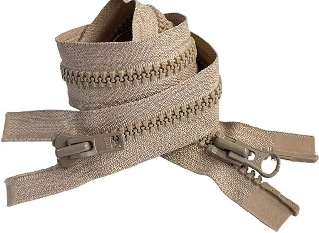 #8 Molded Vislon Heavy Duty YKK Jacket 2-Way Separating Zipper - Color: Beige #573 - Made in The ...