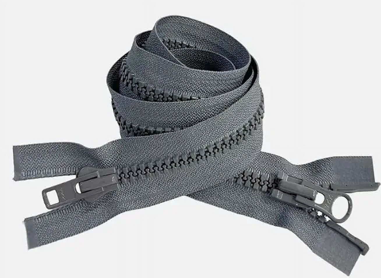 #8 Molded Vislon Heavy Duty YKK Jacket 2-Way Separating Zipper - Color: Medium Grey #578 - Made ...