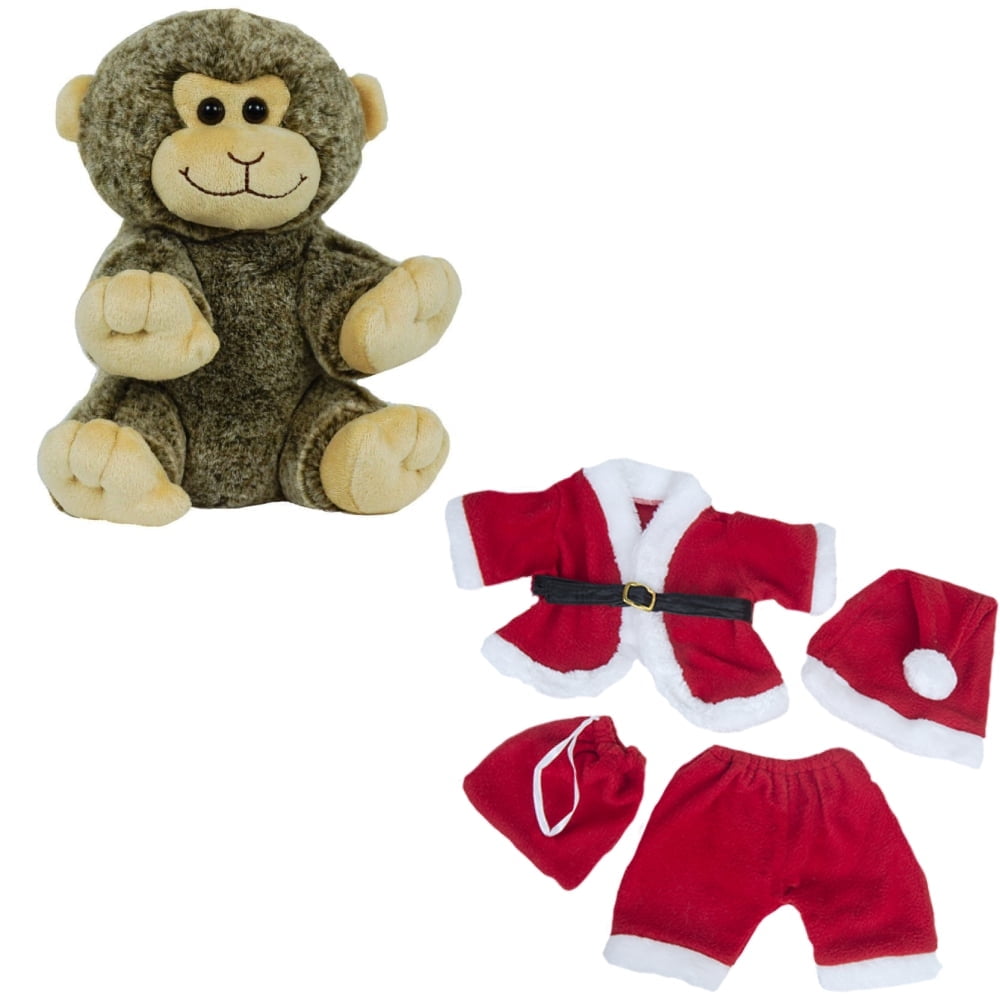 8″ Monkey with Santa Claus Outfit - Adorable Stuffed Animal for Kids ...