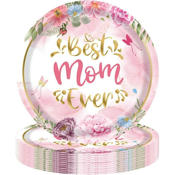 8 Mother's Day decorative paper plates - 9-inch reserved paper plates ...