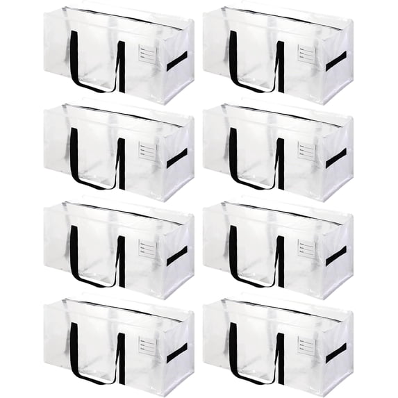 8 Moving Bags with Black Handles, Foldable Storage Totes,Clothing ...