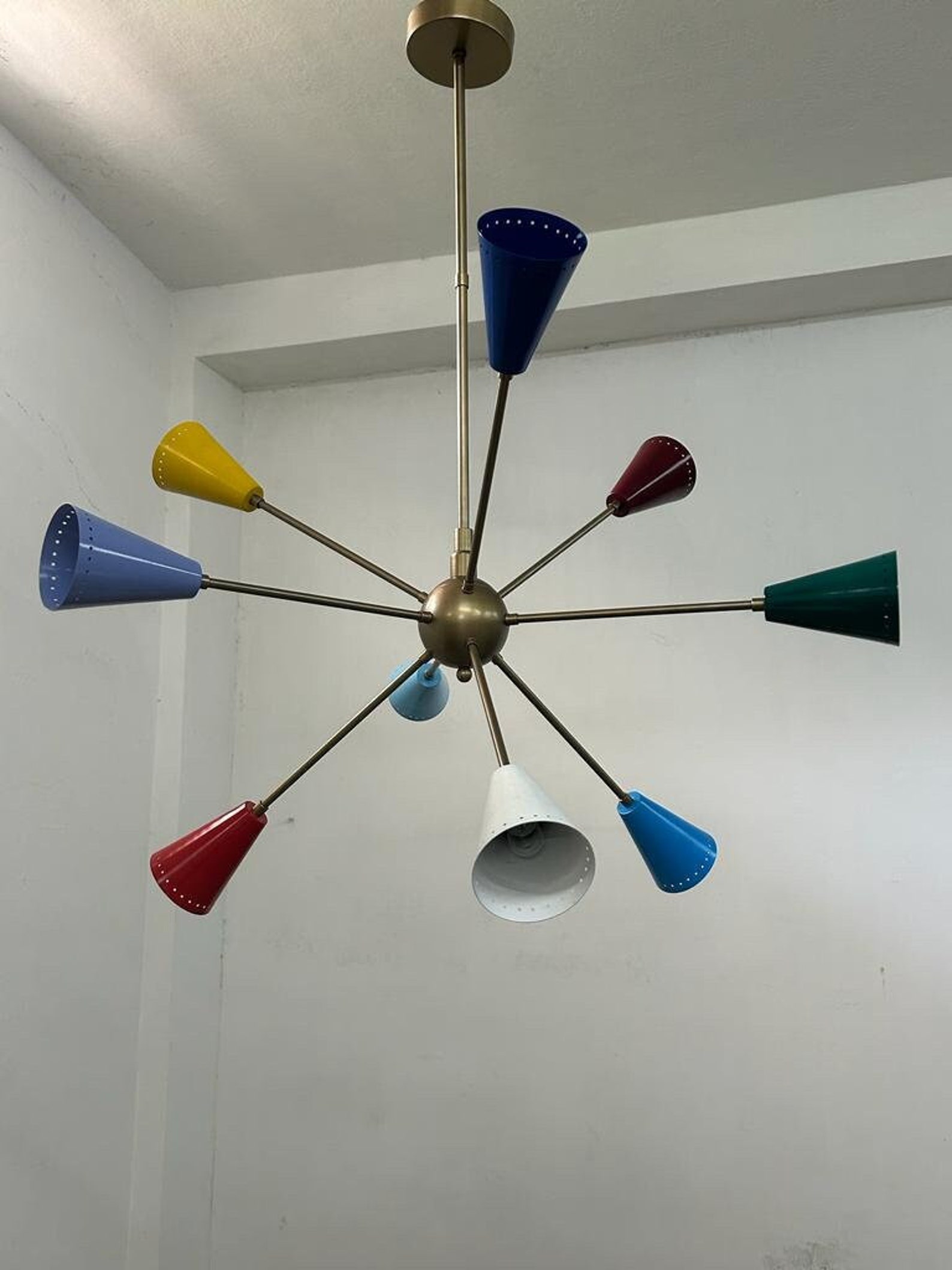 8 Multi Color Cone Shade Metal Big Sputnik Chandelier Light Designer ...