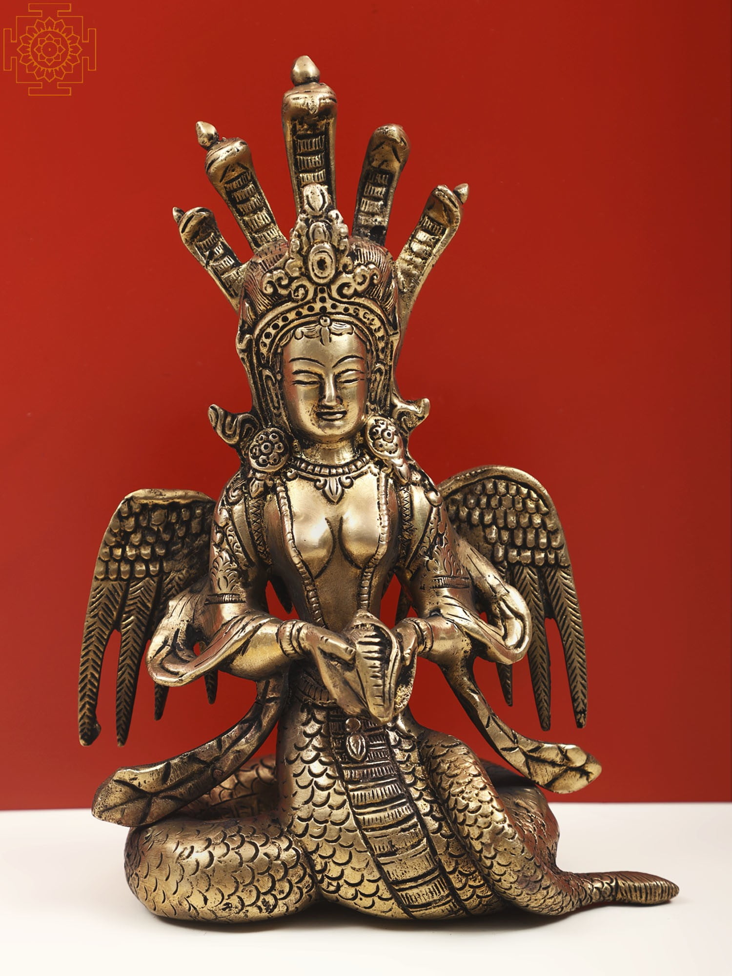 8 Inch Naga Kanya Snake Maiden Brass Statue Handmade - Made in India ...