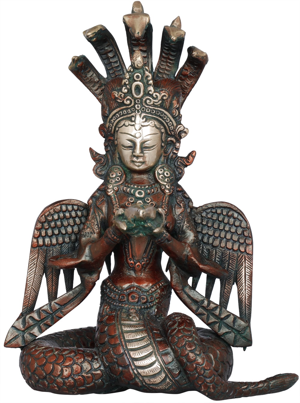 8" Naga Kanya Brass Sculpture | Handmade | Made in India - Walmart.com