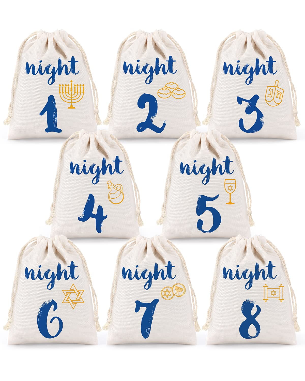8 Nights of Hanukkah Gift Bags Hanukkah Countdown Calendar Chanukah ...