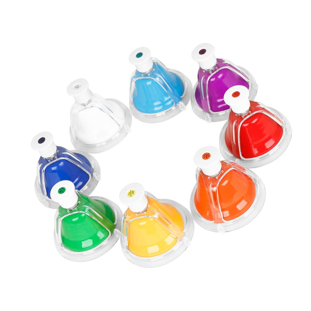 8 Note Handbells Colorful Hand Percussion Bells Orff Musical Instrument ...
