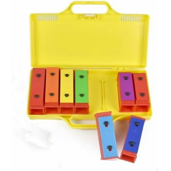 8 Notes Chromatic Xylophone Glockenspiel Resonator Bells with Yellow ...