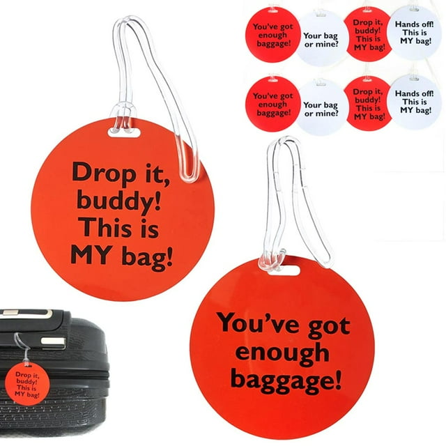 8 Novelty Luggage Tags Name ID Card Identification Travel Label Baggage ...