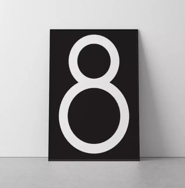 8, Number, Typography Art, Geometric Art, Modern, Minimal Design, Wall ...
