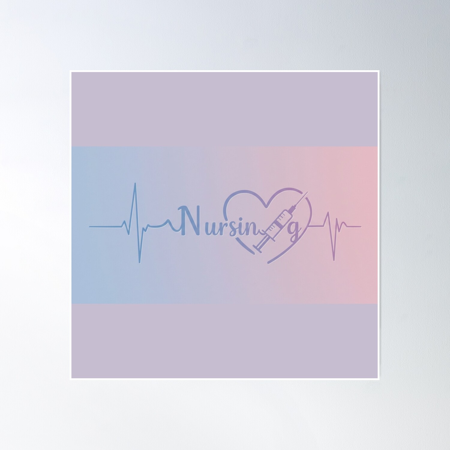 #8 Nursing Beating Heart Poster Wall Art, Modern Wall Decor, 16x16 ...