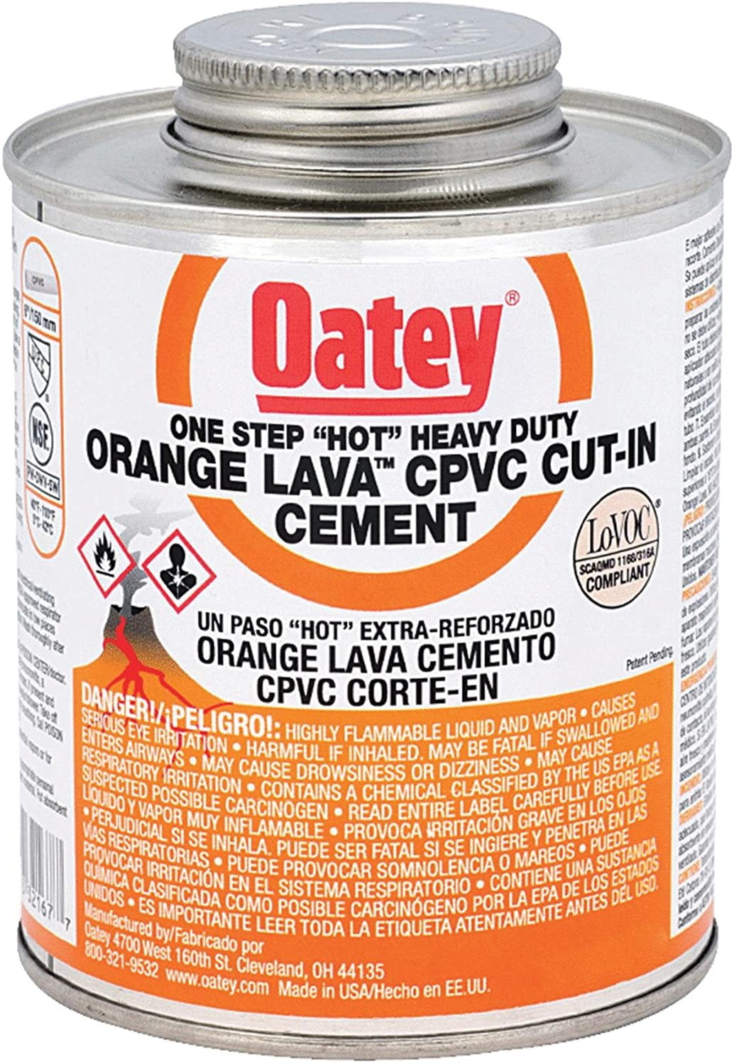 Oatey CPVC Heavy Duty Orange Lava Cement - Medium Strength - 8 Oz ...