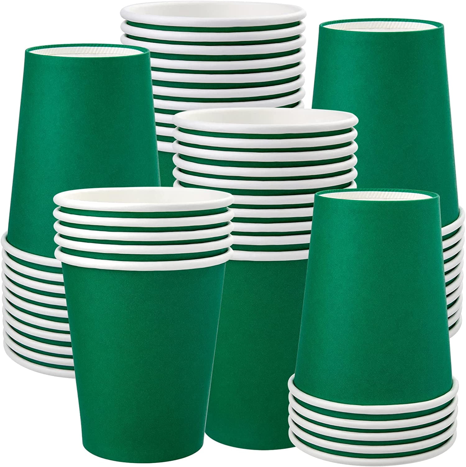 8 OZ Disposable Paper Cups, 50 Packs Coffee Drinking Cups,Hot Beverage ...