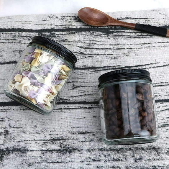 8 OZ Glass Jars with Metal Lids,Clear Round Empty Candle Jars with ...