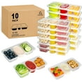 8 OZ Reusable Snack Containers with Lids, New 3 Compartment Condiment ...