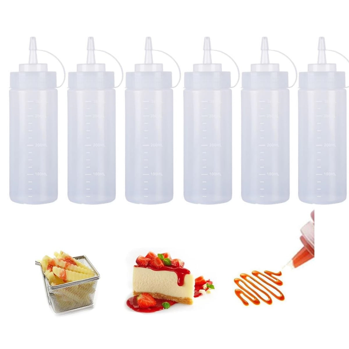 8 OZ Sauces Squeeze Bottles,7.5x1.6In Reusable Ketchup Bottles for ...