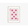 8 Of Hearts Hot Pink Playing Card Retro Preppy Porch Display Unframed ...